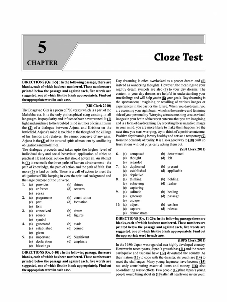 Cloze Test | PDF