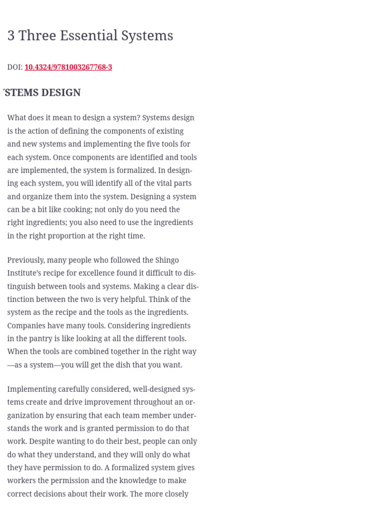 Chapter 3 Three Essential Systems _ Systems Design | PDF | Business
