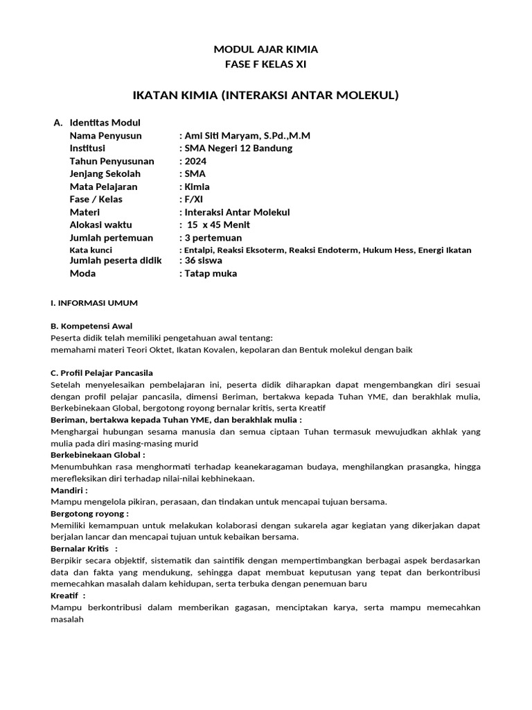 Gaya Tarik Antar Partikel Terkuat | PDF