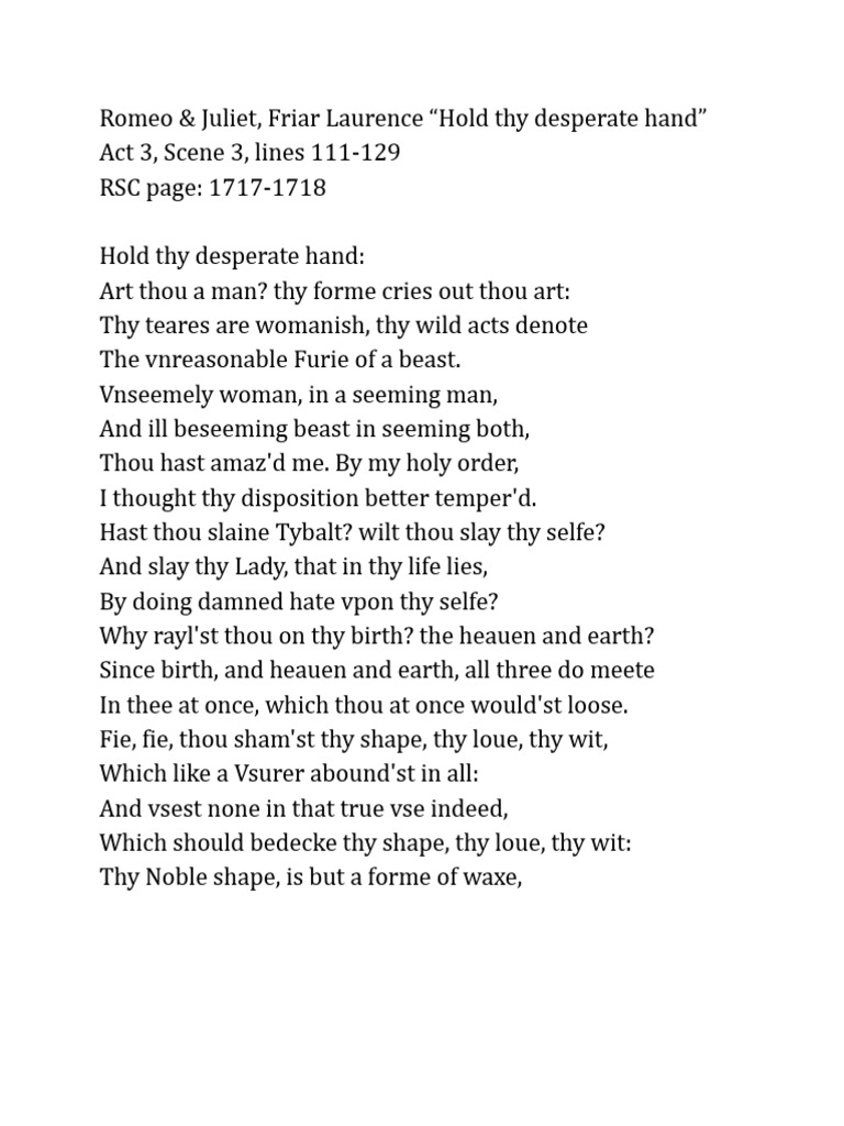 Shakespeare Monologues Final | PDF