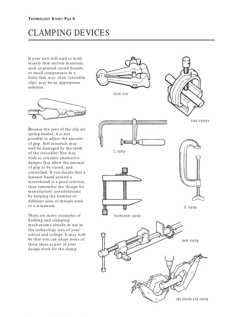 Clamping Devices for Thin Materials | PDF | Technology & Engineering