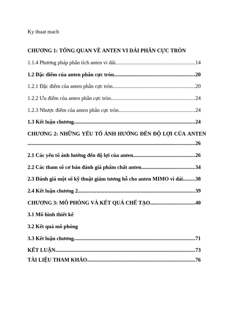 Dàn Bài Ky Thuat Mach 2024 | PDF