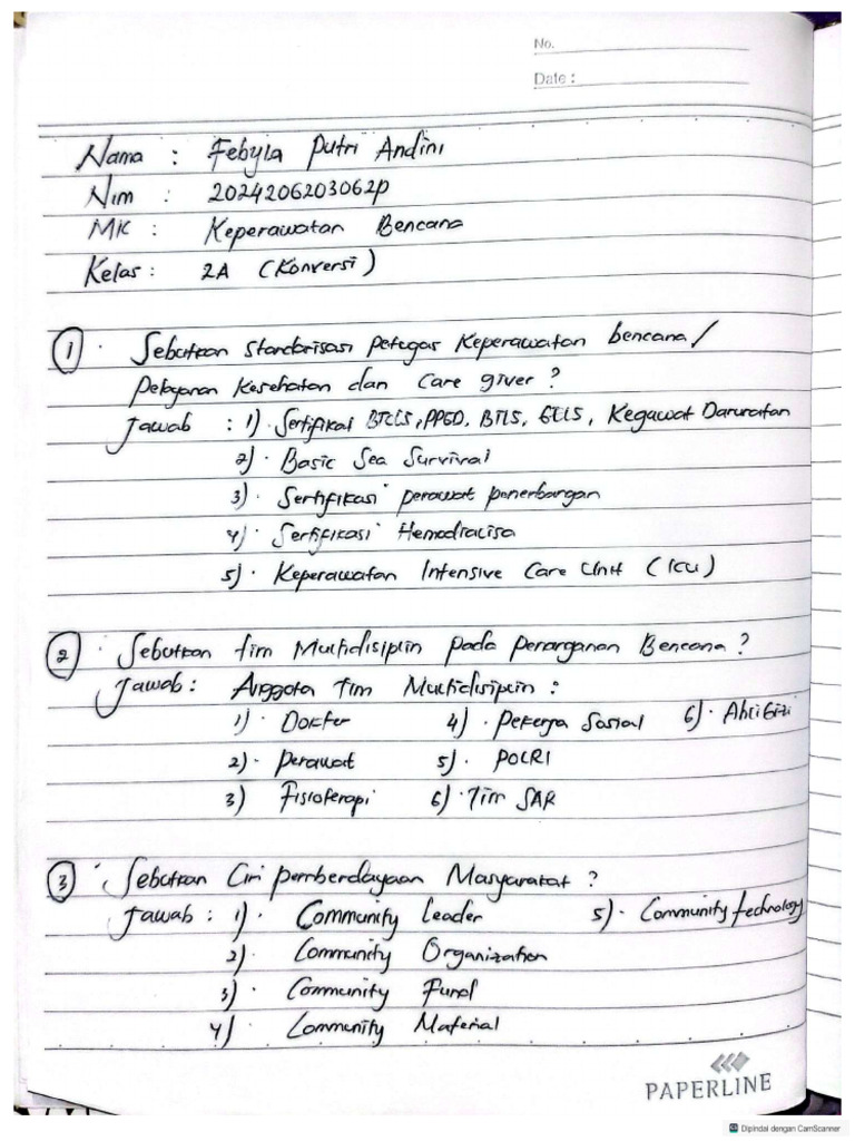 Tugas Kep Bencana - Febyla Putri Andini - 2a Konversi | PDF