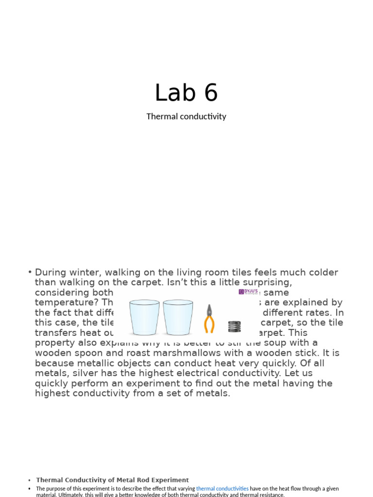 Thermal Conductivity Experiment Guide | PDF | Food Web | Thermal Conduction