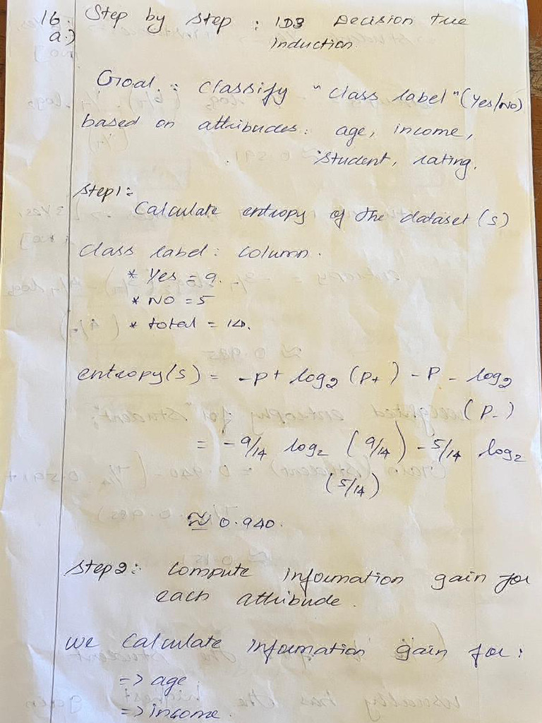 ID3 Decision Tree Notes | PDF