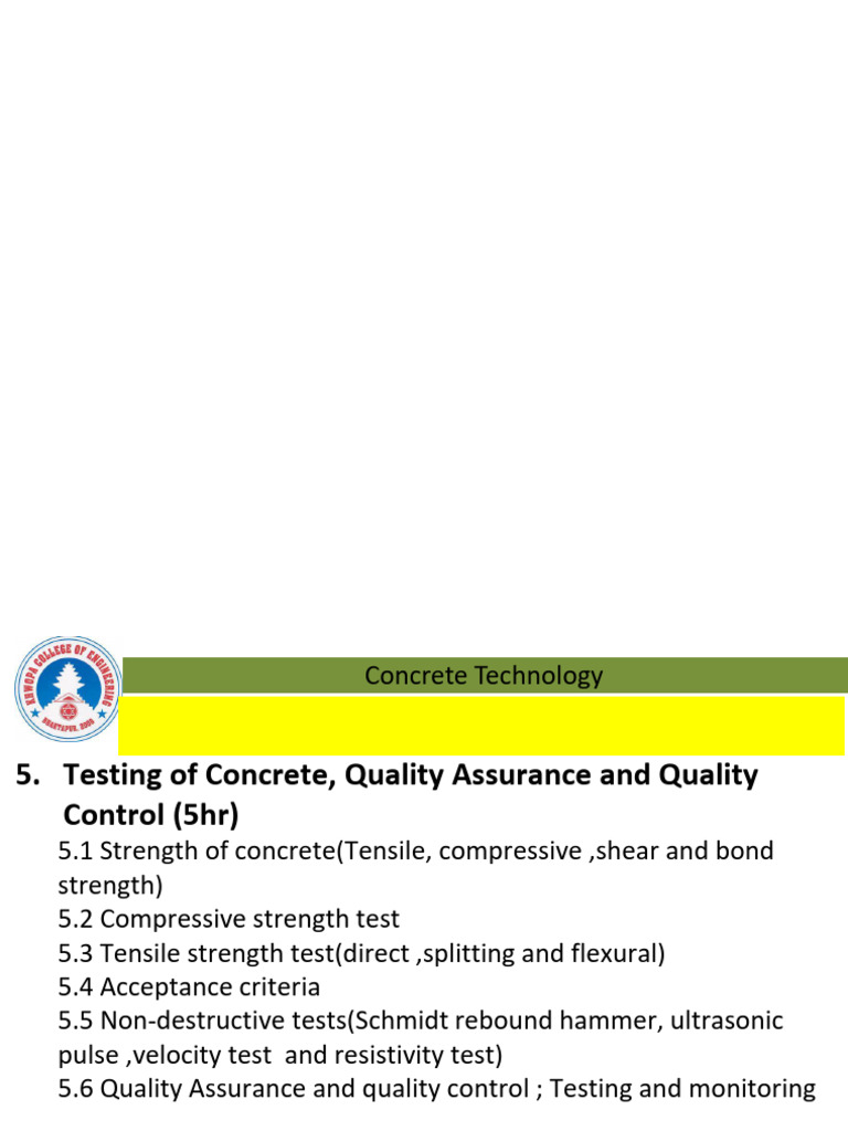 Chapter - 5 Concrete Technology KhCE | PDF | Concrete | Strength Of Materials