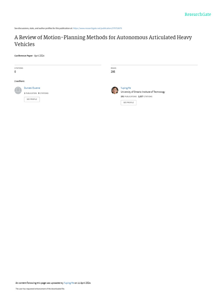 2024 - A Review of Motion-Planning Methods For Autonomous Articulated ...