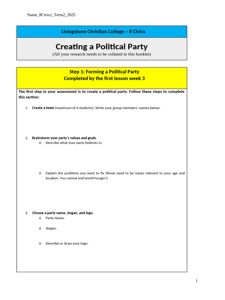 Create a Political Party Guide | PDF | Policy | Conservation Biology