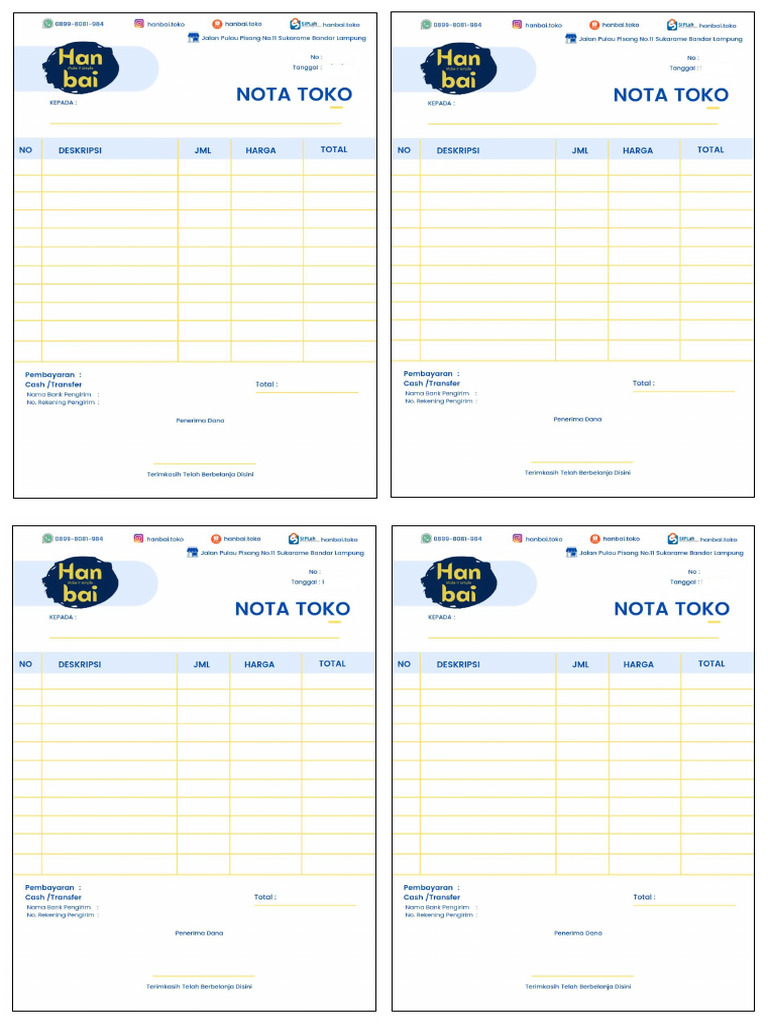 Nota Hanbai Kosong | PDF