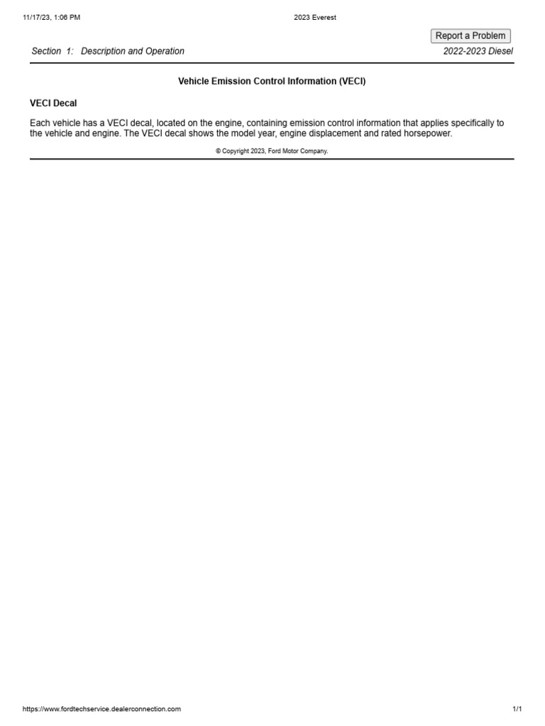 Vehicle Emission Control Information (VECI) | PDF