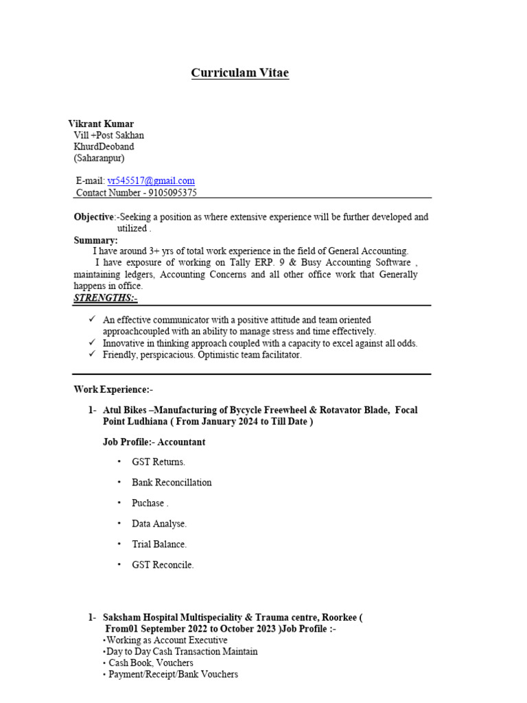 Vikrant CV PDF | PDF