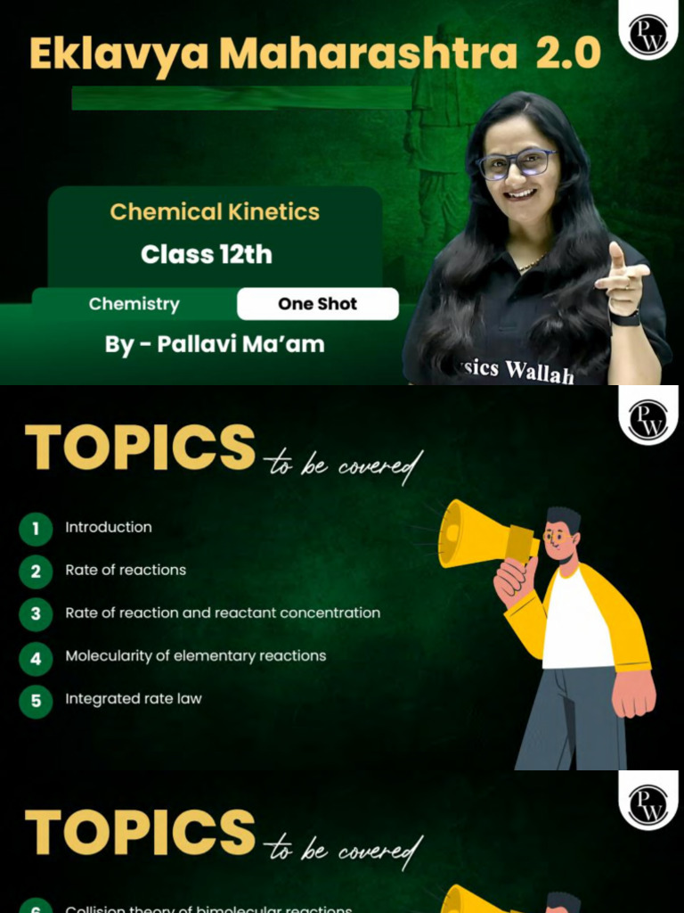 Chemical Kinetics: Class Notes - Eklavya Maharashtra 2.0 | PDF
