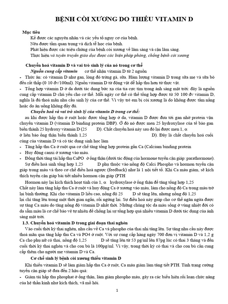 Benh Coi Xuong Do Thieu Vitamin D | PDF