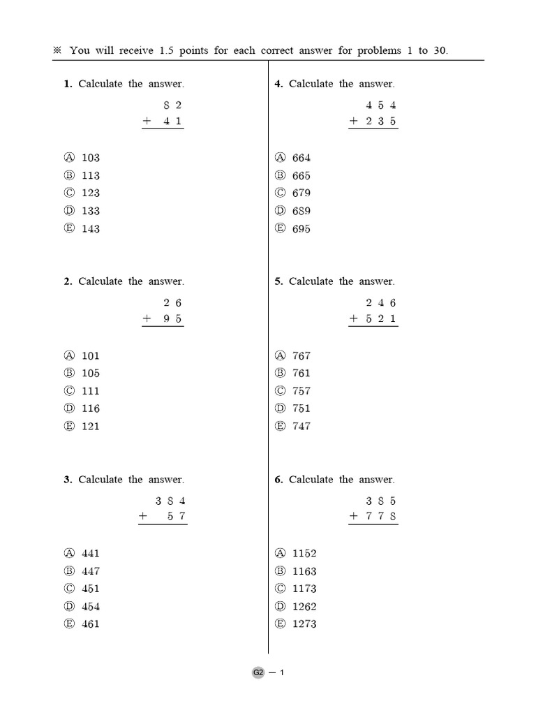 Math Problem Set for Grade 2 | PDF | Chess Theory | Chess
