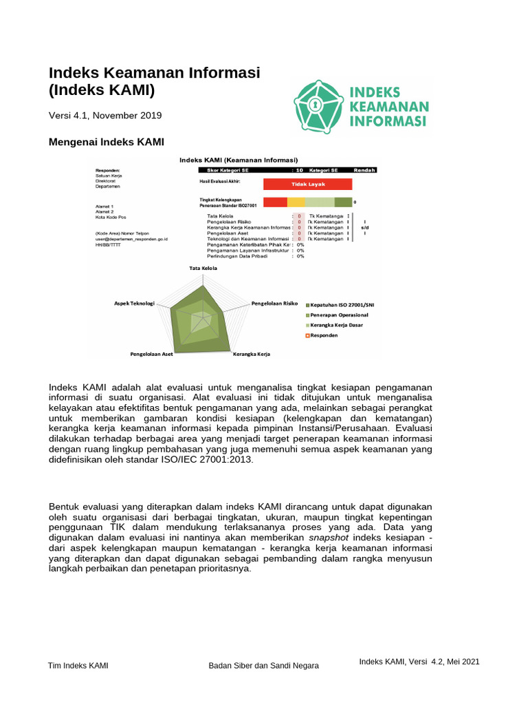 Indeks KAMI: Evaluasi Keamanan Informasi | PDF