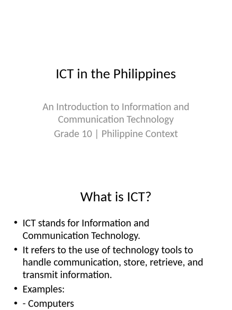 ICT Overview in the Philippines | PDF