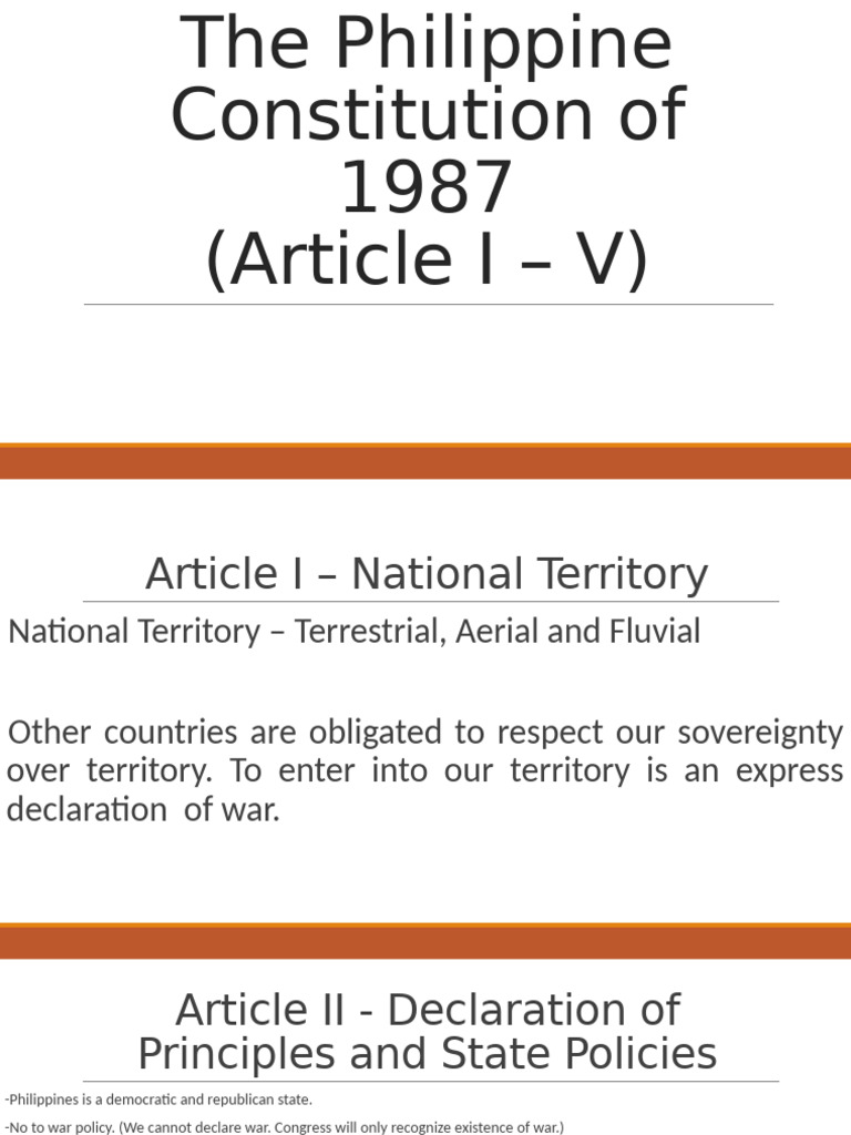 Overview of the 1987 Philippine Constitution | PDF | International Law ...