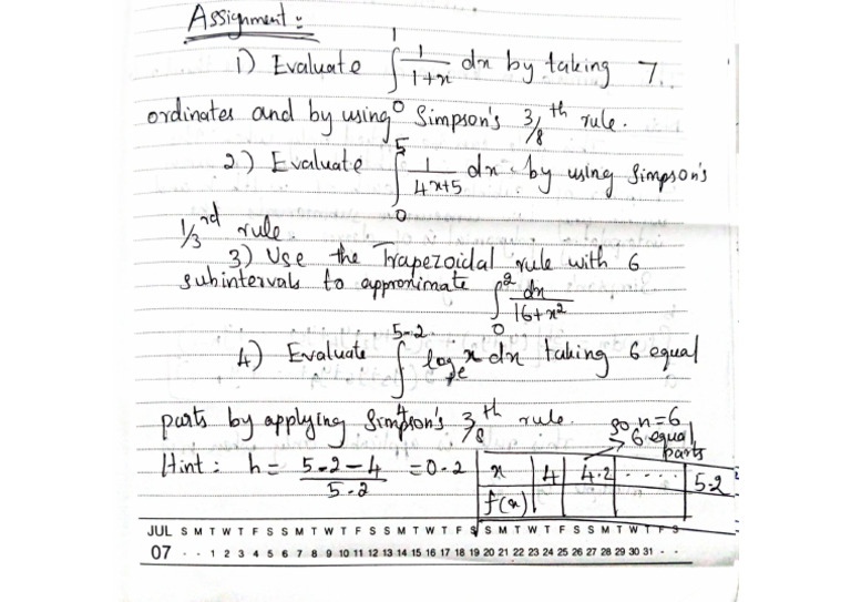 Assignment - Numerical Integration | PDF