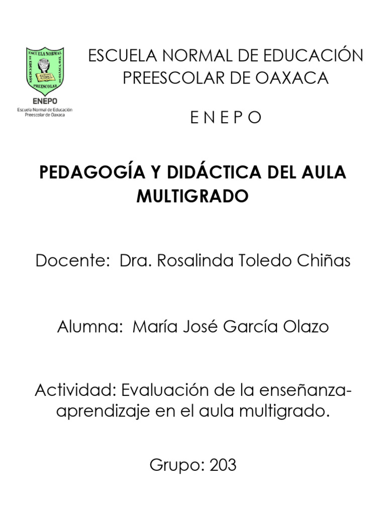 Proceso de Evaluación. García Olazo, 203 | PDF | Evaluación | Enseñando