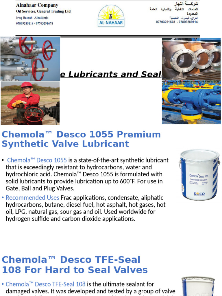 Oil & Gas Valve Sealants Overview | PDF