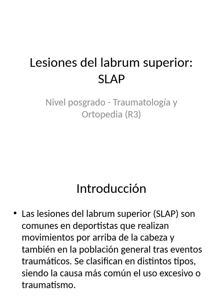 Lesiones Labrum SLAP Exposicion | PDF