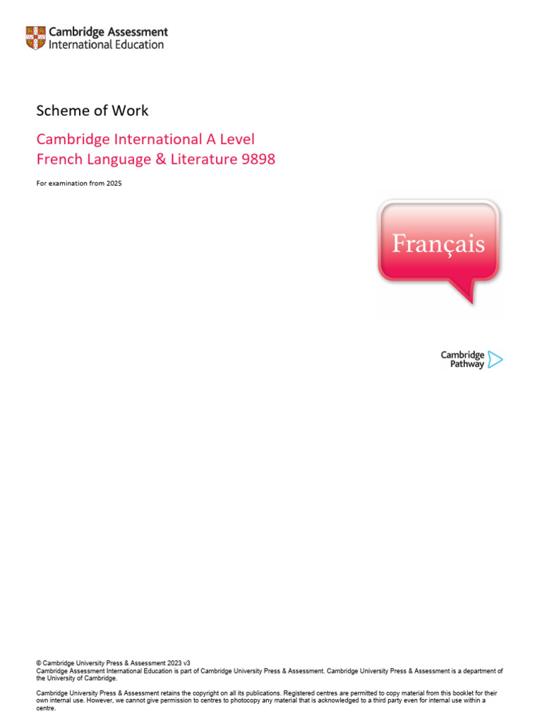 A Level French Language & Literature 9898 | PDF | Reading Comprehension ...