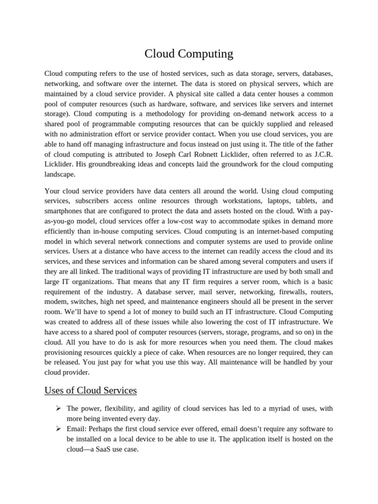 Basics of Cloud Services | PDF | Cloud Computing | Computing