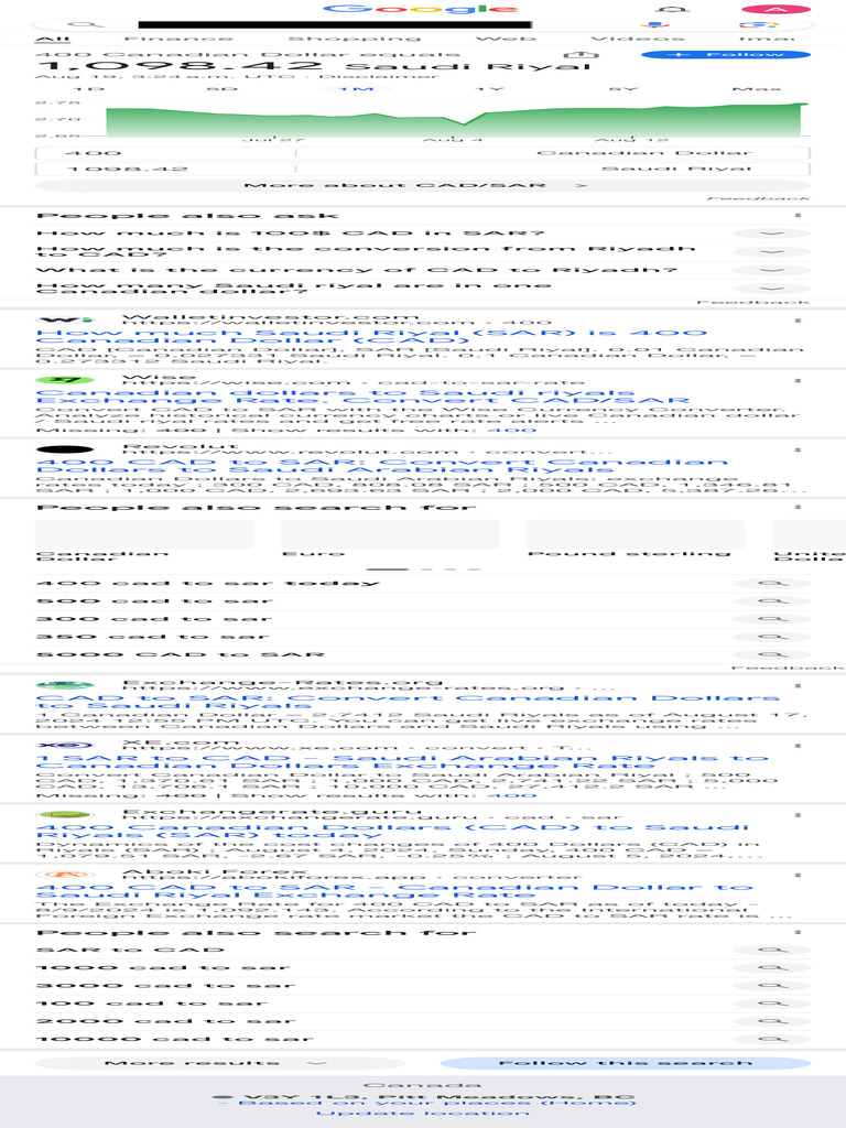 400 Cad To Sar - Google Search | PDF | Canadian Dollar | Payments