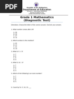 Grade 1 Exam Sample Questions | PDF