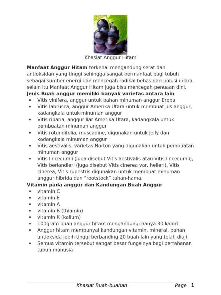 Khasiat Buah Buahan | PDF