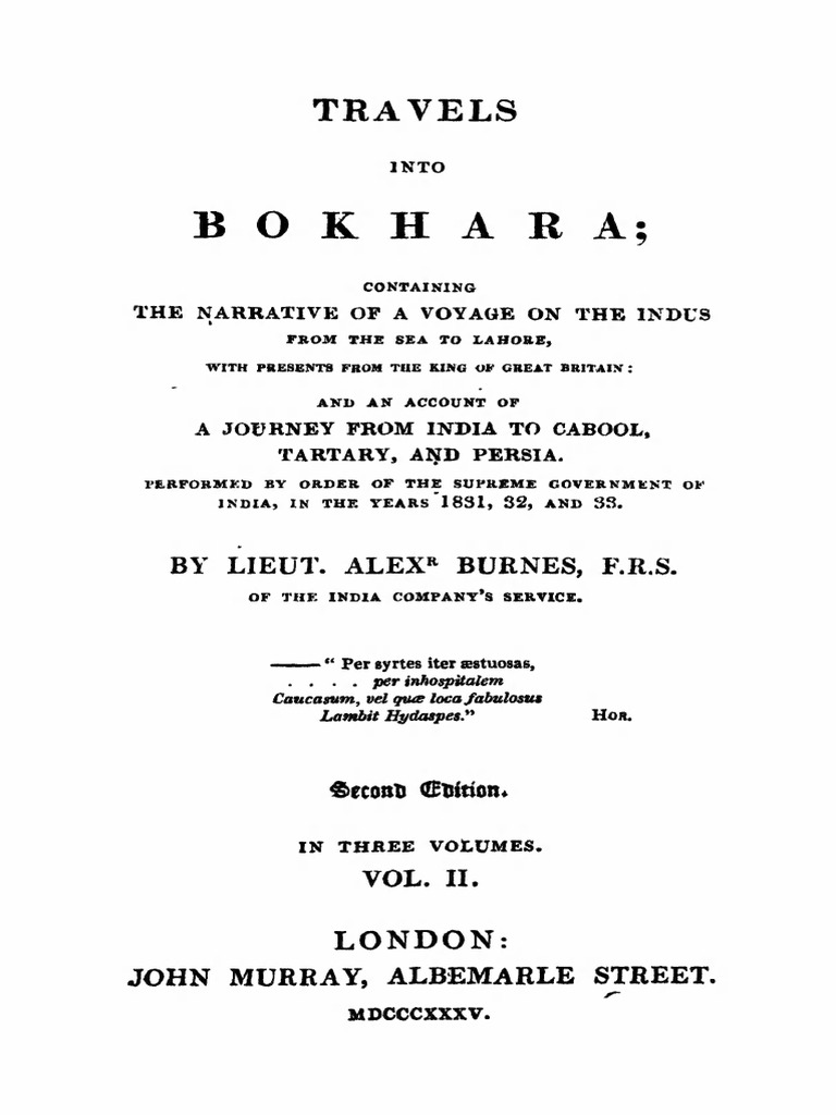 Alexander Sikunder Burnes - Excerpts HIST2090 | PDF