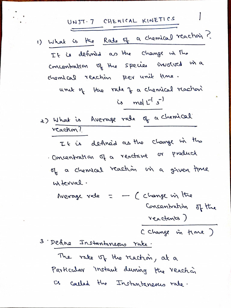 Unit - 7.chemical Kinetics, For 2021 Public | PDF