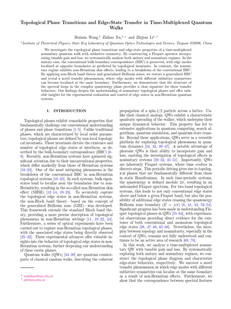 Topological Phase Transitions and Edge-State Transfer in Time ...
