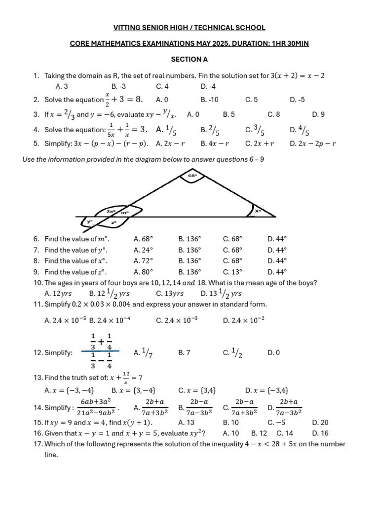 May 2025 Core Mathematics Exam Questions | PDF | Chess | Chess Theory