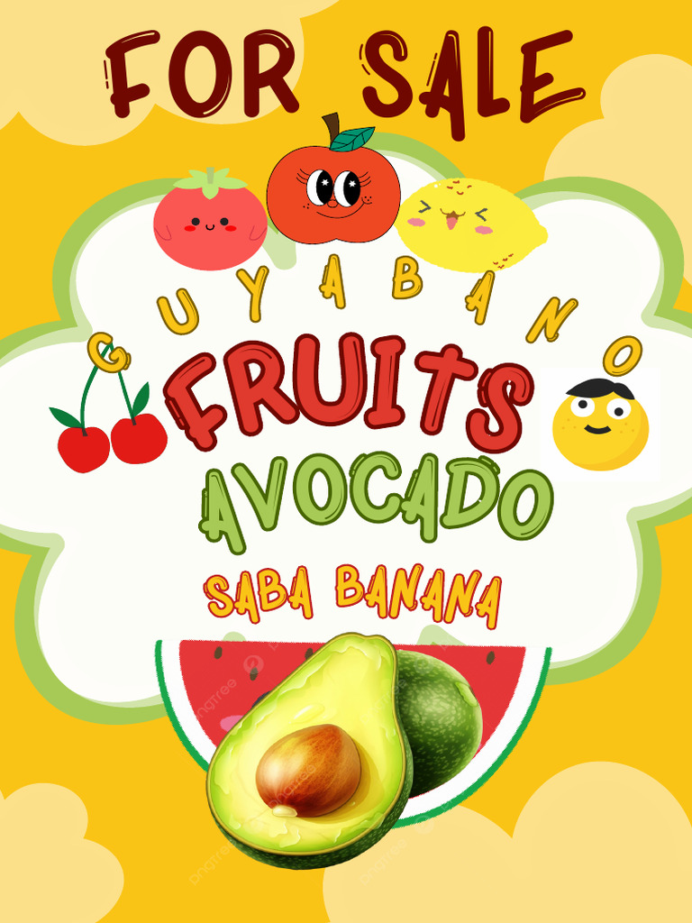 Yellow Playful Fruits Illustrative Coloring Book Cover Document | PDF