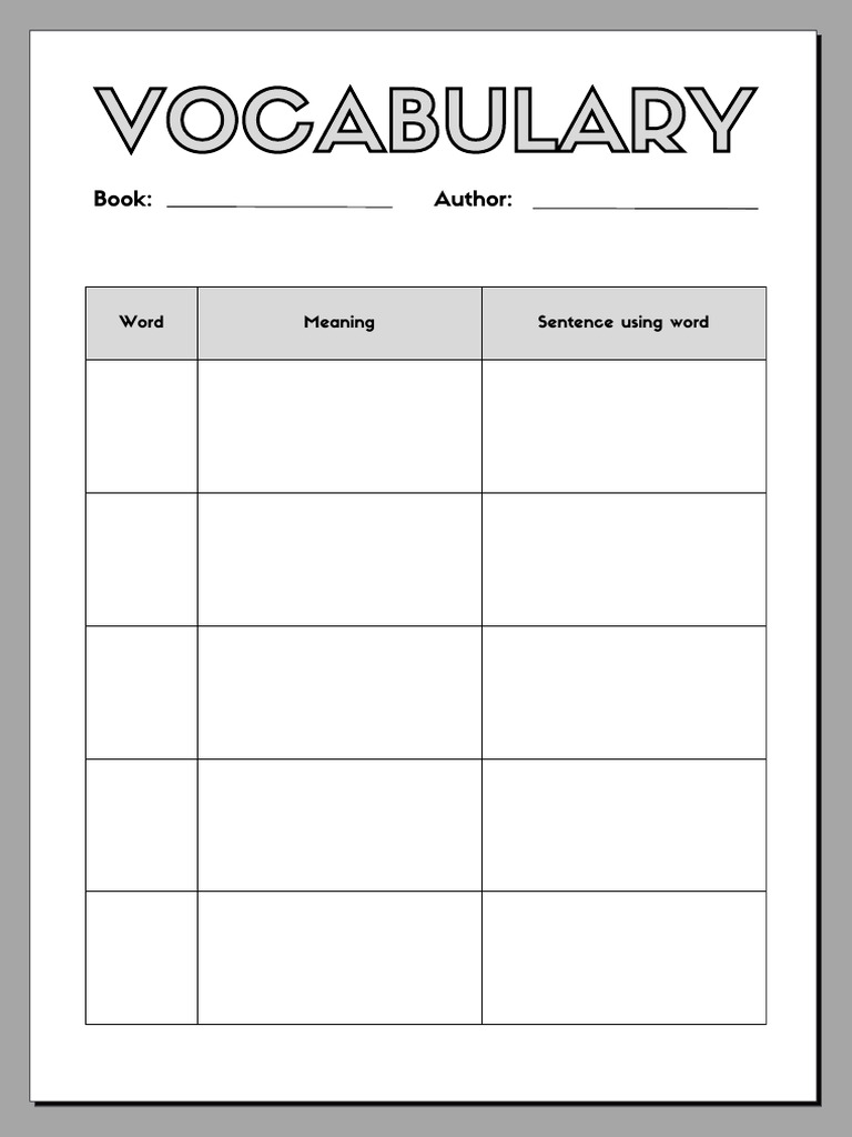 Vocabulary Building Reading Worksheet Colorful Pastel Table | PDF