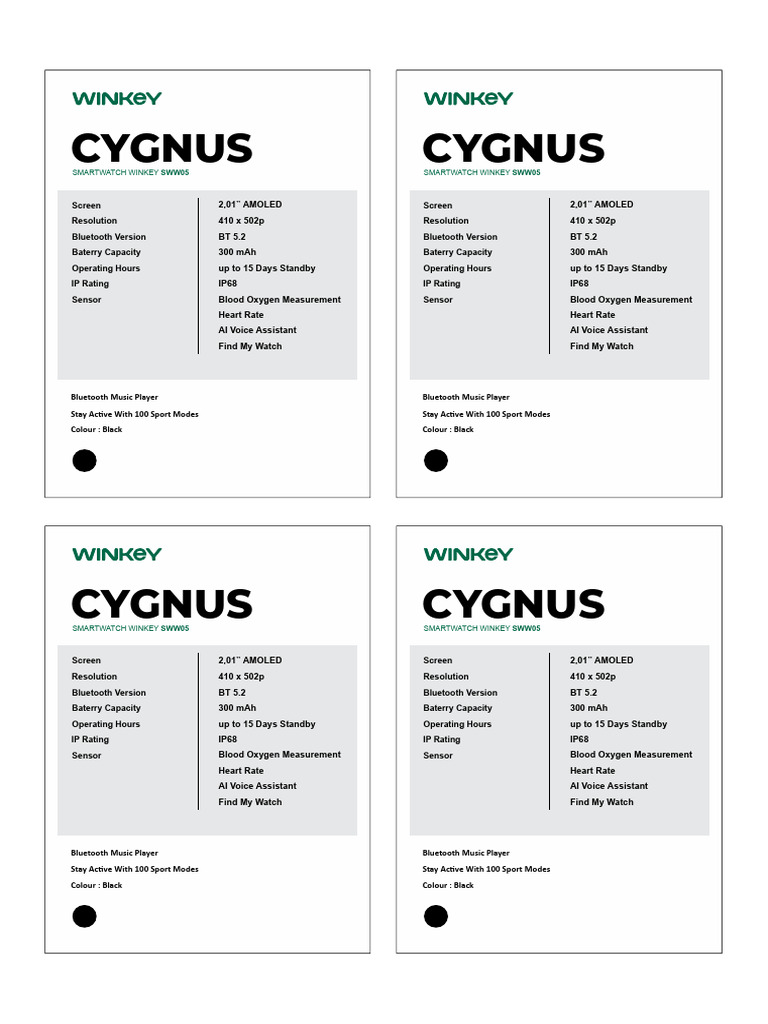 Spec Winkey Cygnus SWW 05 | PDF | Smartwatch