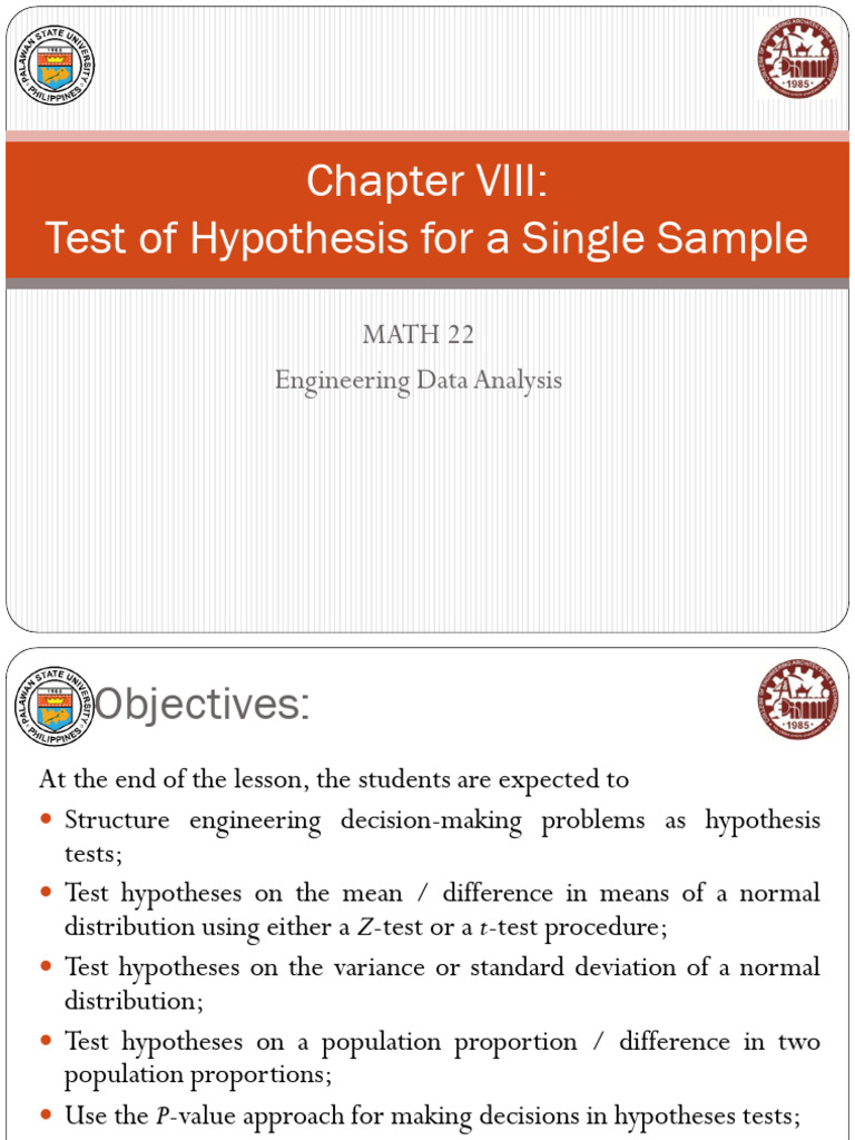 MATH22 - Engineering Data Analysis Module 8 - Chapter 5 | PDF | Type I ...