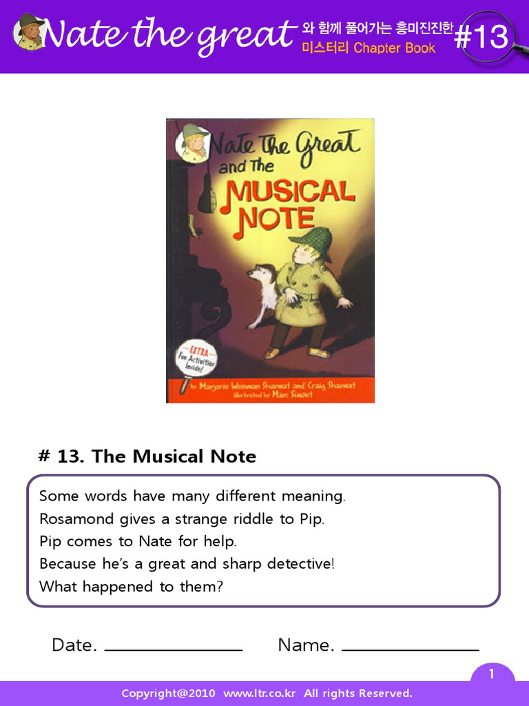 Nate The Great and The Musical Note | PDF