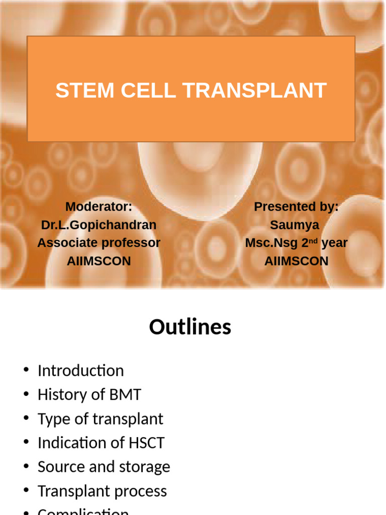 Bone Marrow Transplant Overview | PDF | Hematopoietic Stem Cell ...