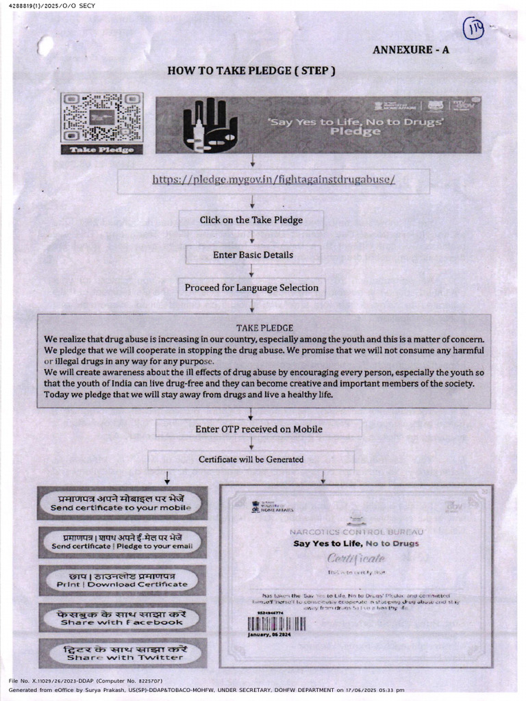 Annexure - A Nasha Mukt Bharat | PDF | Social Aspects Of Psychoactive Drugs | Psychoactive Drugs