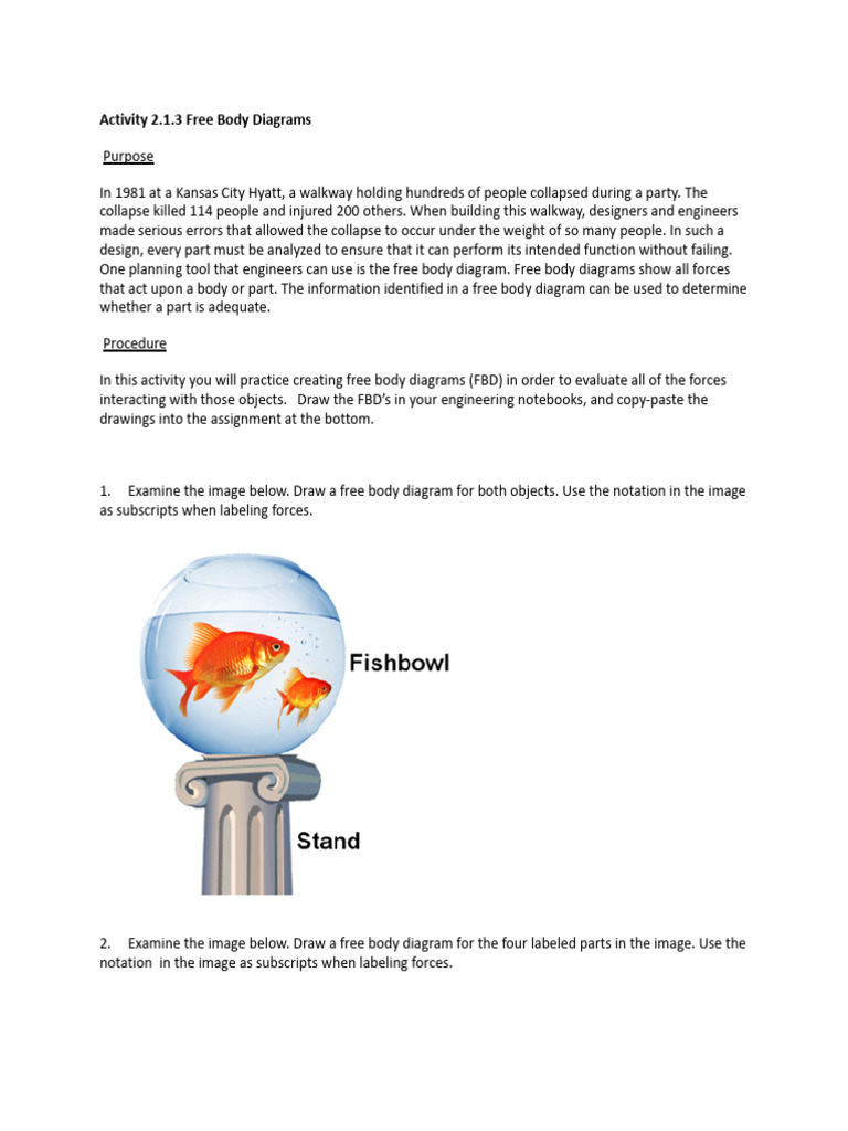 2.1.3 Free Body Diagrams | PDF