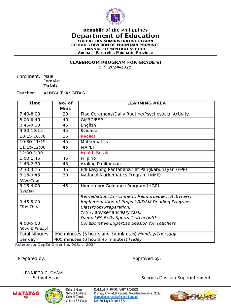 Grade 6 - Classroom Program | PDF | Schools | Learning