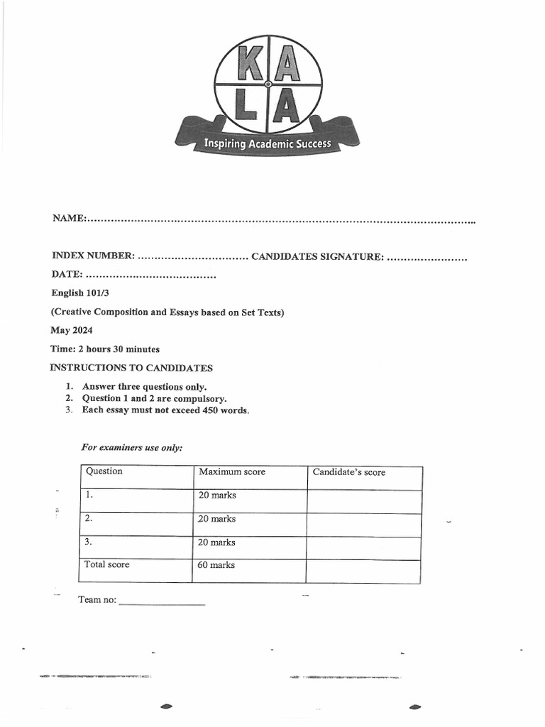 English Paper 3 | PDF