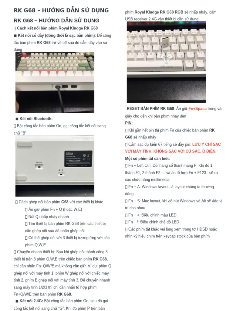 RK G68 Keyboard Instruction | PDF
