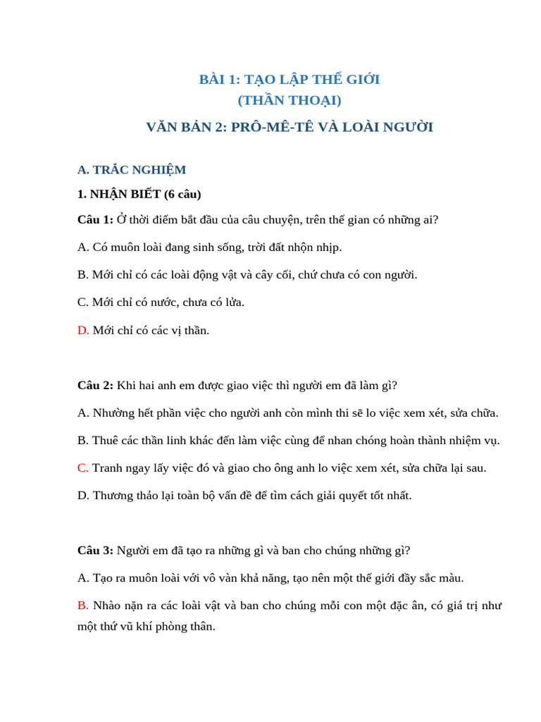 Bai 1 Van Ban 2 Pro-Me-Te Va Loai Nguoi | PDF