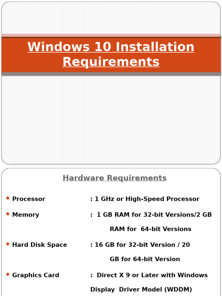 Windows 10 Installation Requirements - Chapter - 1 | PDF | Windows 10 ...