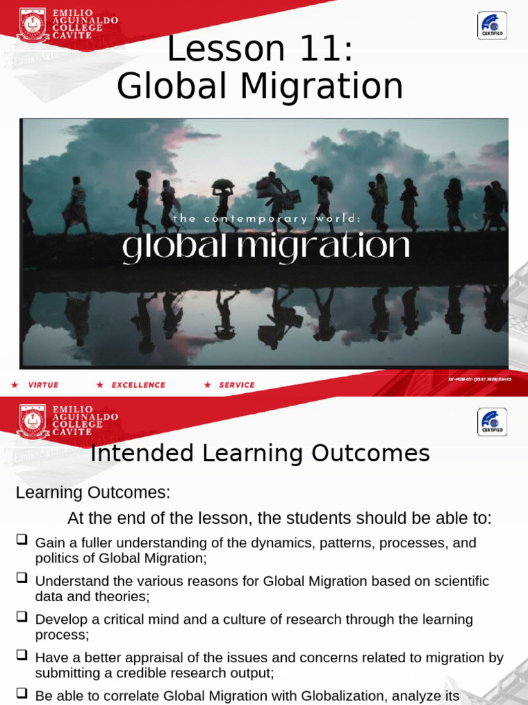 Lesson 11 Global Migration 9 | PDF | Human Migration | Immigration