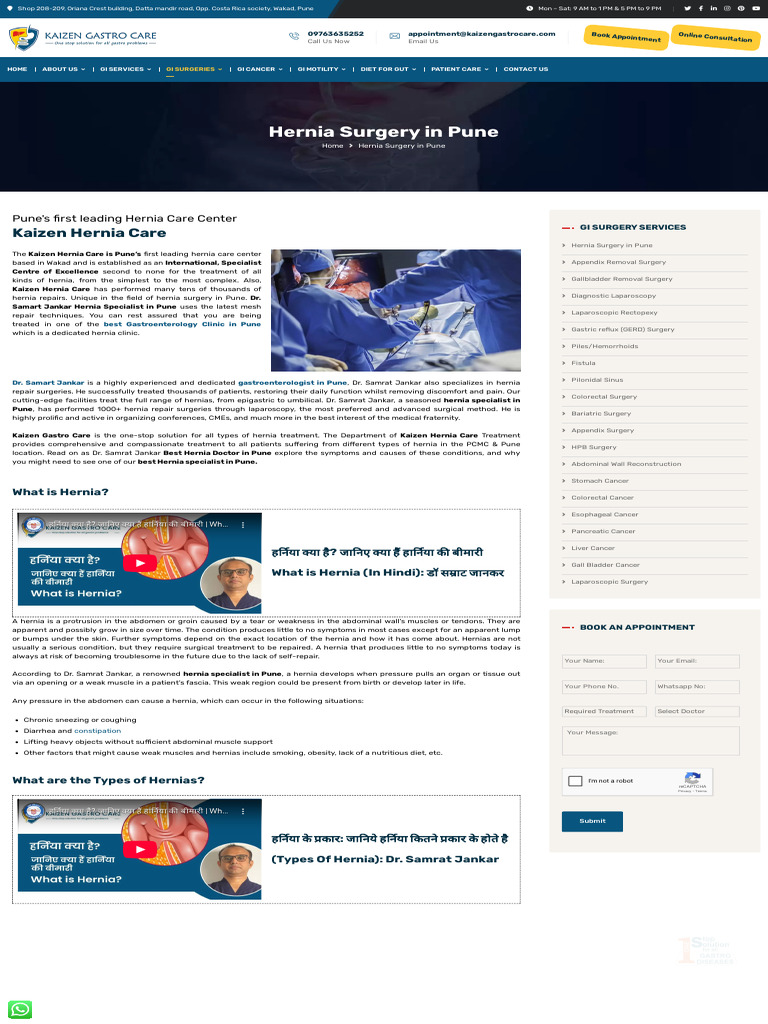 Hernia Surgery in Pune at Kaizen Gastro Care | PDF | Abdomen | Surgery
