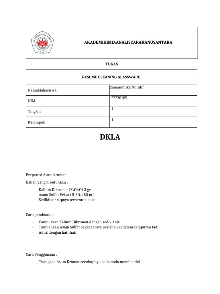Resume Dkla Asam Kromat | PDF